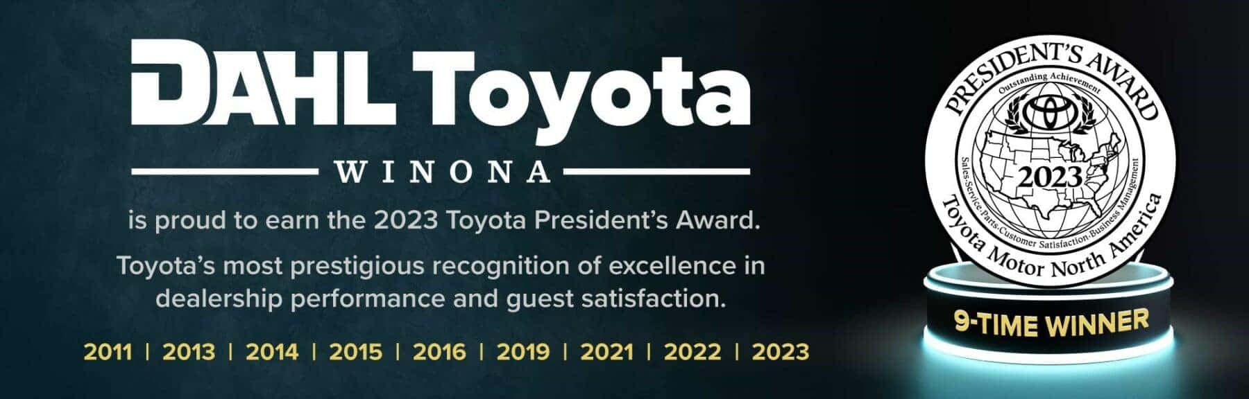 Toyota President's Award | Dahl Toyota