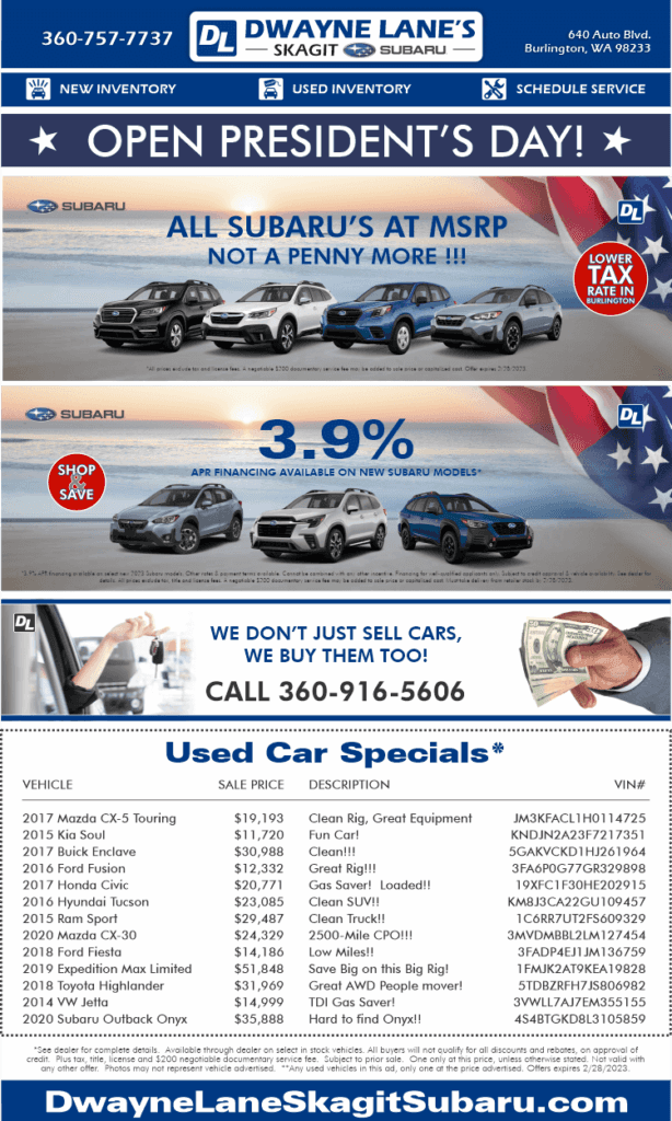 Featured New Vehicles | Dwayne Lane's Subaru | Burlington