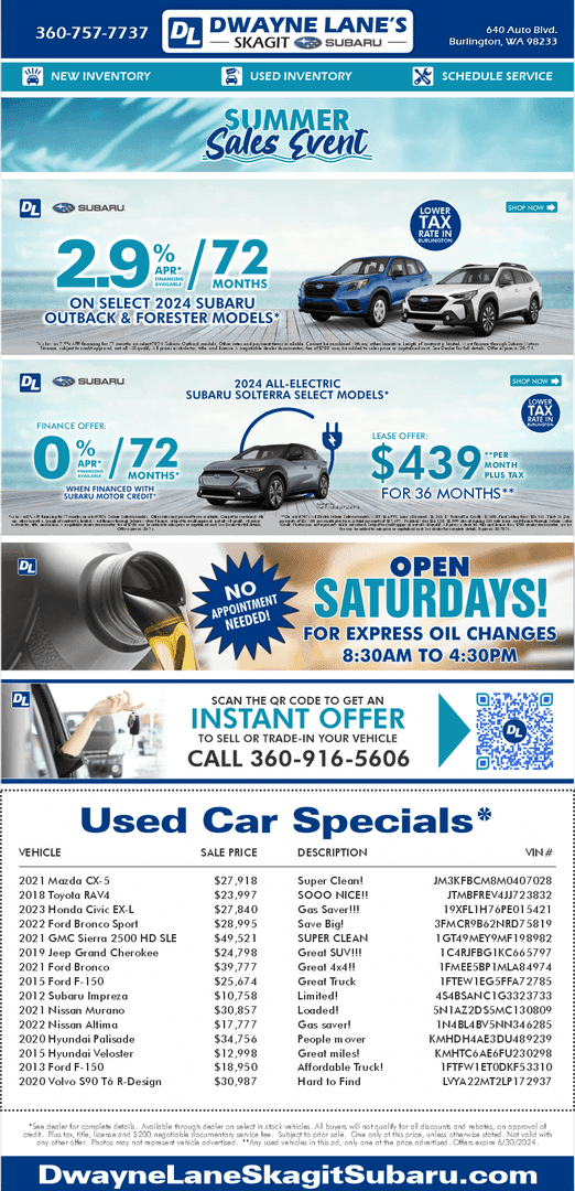 Featured New Vehicles | Dwayne Lane's Subaru | Burlington