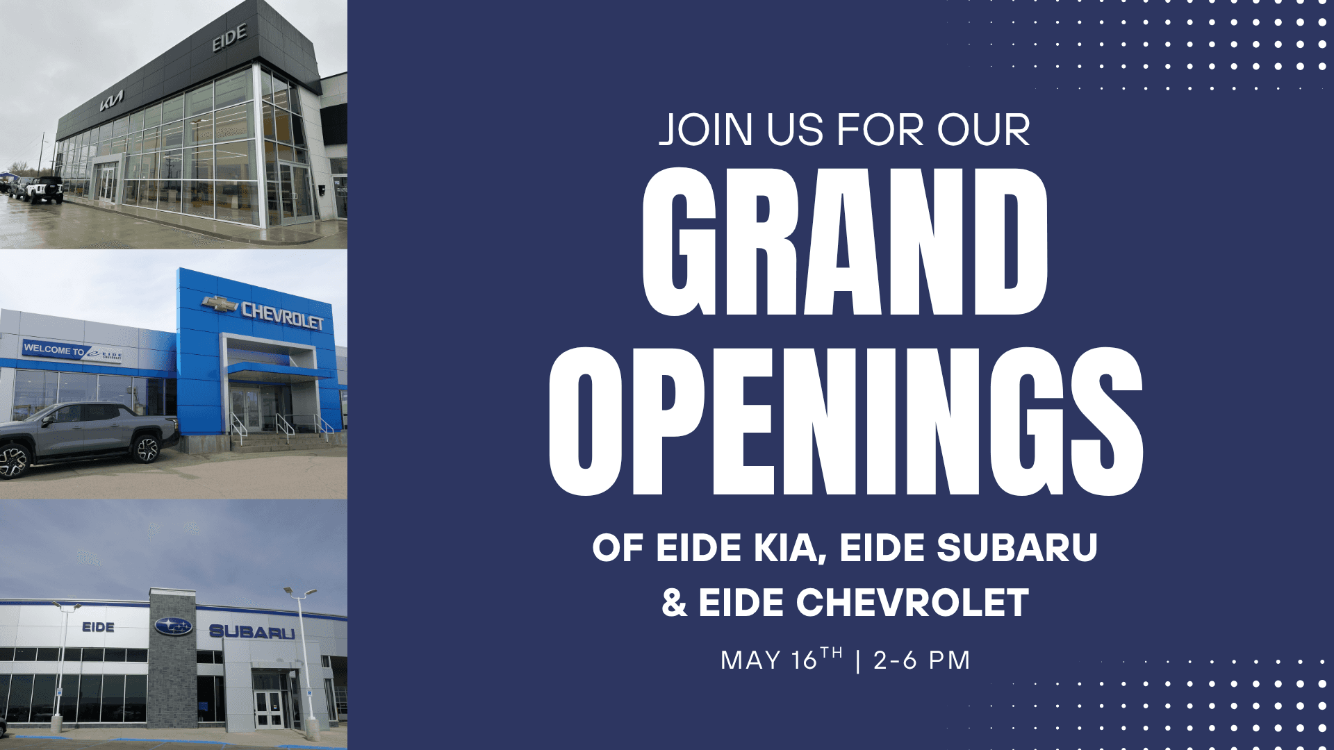 Join us for our Grand Openings! | Eide Subaru
