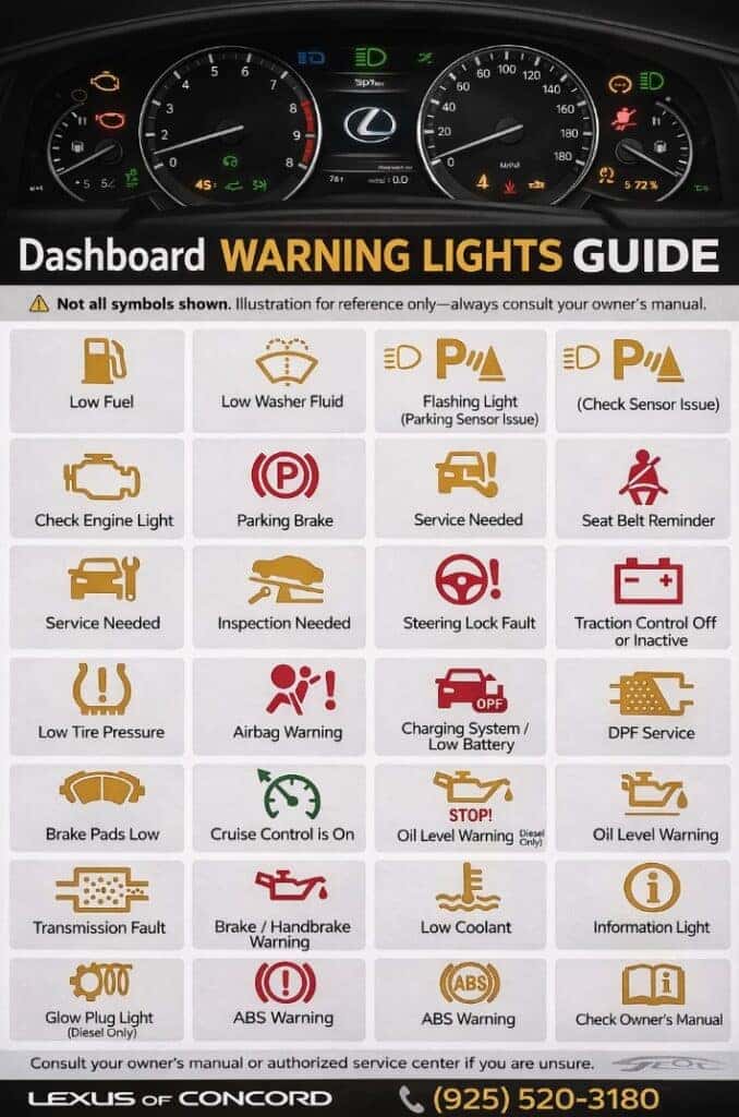 Warning Lights On Lexus Dashboard Symbols