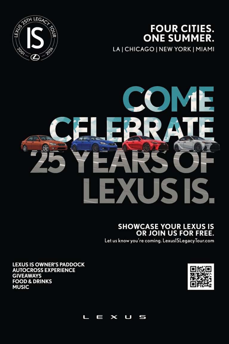 Lexus IS 25th Anniversary Tour 2026: Event Dates, Locations & How to ...