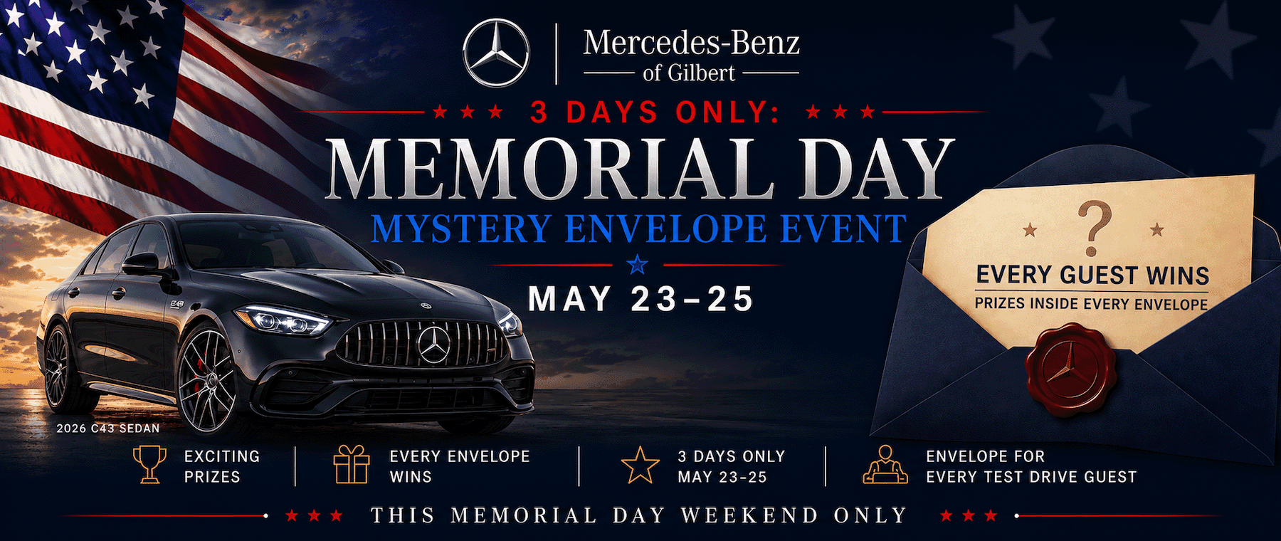 Memorial Day Mystery Envelope | Mercedes-Benz of Gilbert